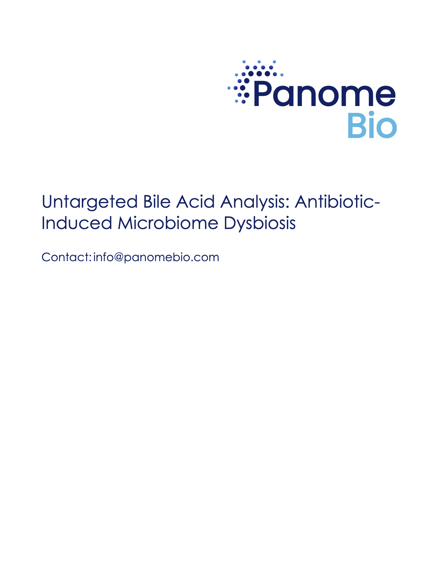 Untargeted Bile Acid Analysis for Microbiome Dysbiosis